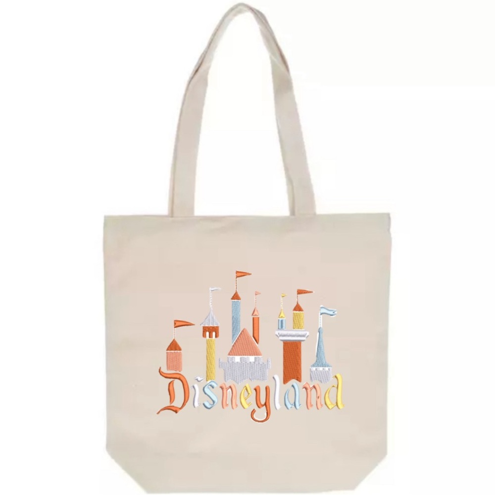 Disneyland Castle Embroidered Canvas Tote Bag - Gem